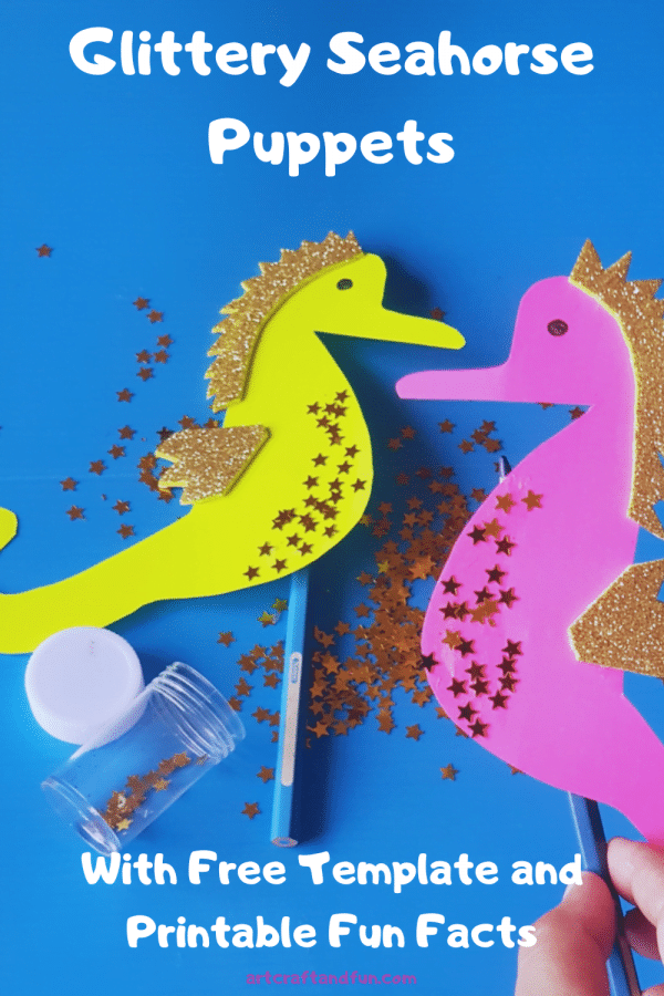 Glittery Seahorse Craft For Kids