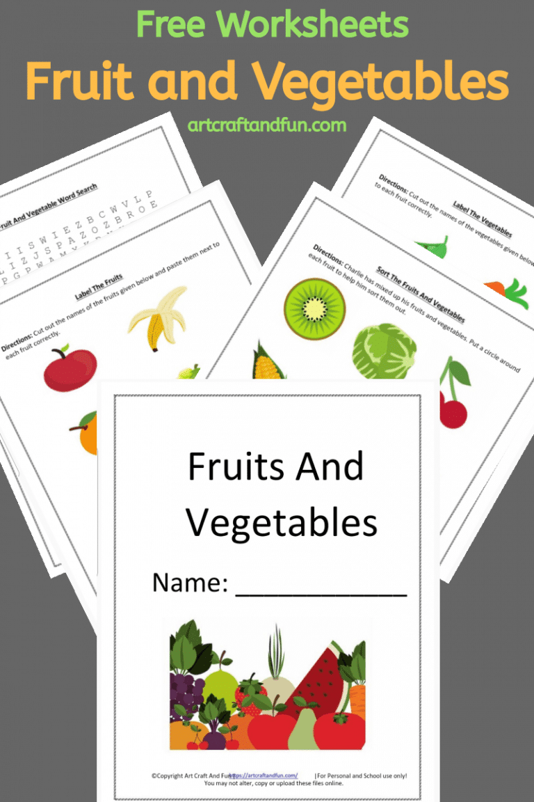 Free Printable Fruit and Vegetable Worksheets
