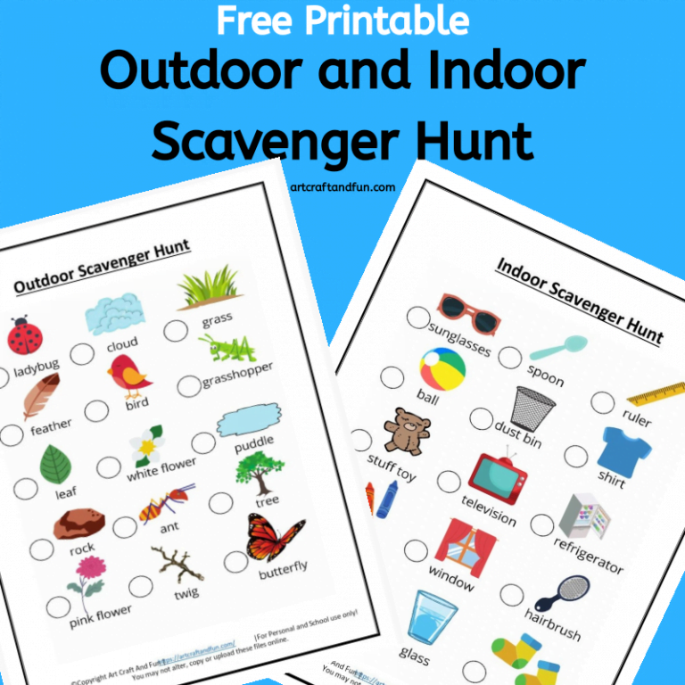 Free Outdoor and Indoor Scavenger Hunt Printables